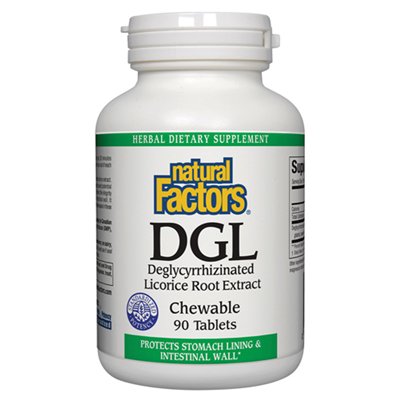 Natural Factors Dgl Chewable 400mg , 90 Chewable Tablets - Health ...