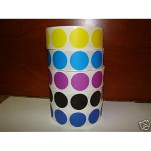 2500 1 inch Round Color Coded Inventory QC Labels Dot