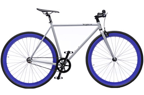 Pure Fix Cycles Whiskey Fixed Gear Bike (Gloss Grey/Blue, 47-cm/X-Small ...