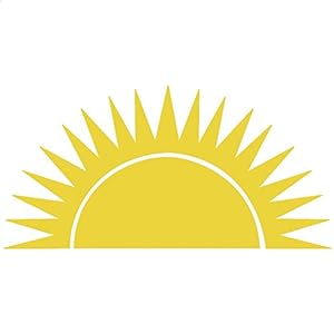 Amazon.com - Rising Sun Decal Sticker (yellow, 22 inch, reversed ...