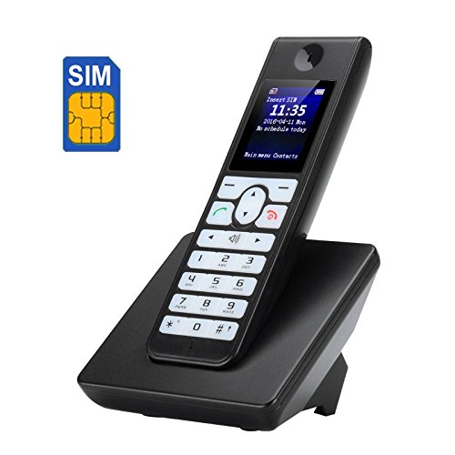 Telefono Cordless GSM con Slot SIM Cellulare per Anziani Ufficio Casa ...