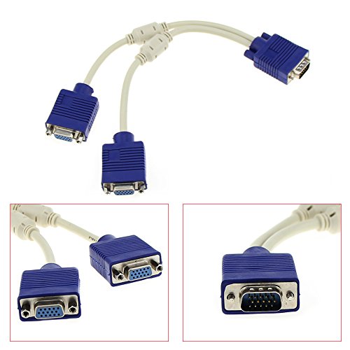 Amebay High Resolution Vga Y Splitter Cable For Dual Computer ...