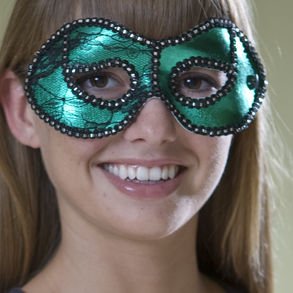 Decorated Green Masquerade Mask - FindGift.com
