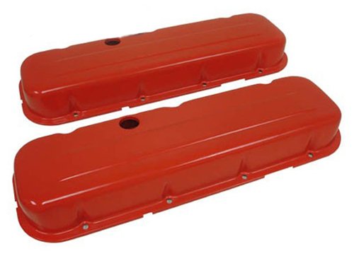 Big Block Chevy orange Steel Valve Covers 396 427 454 short painted style