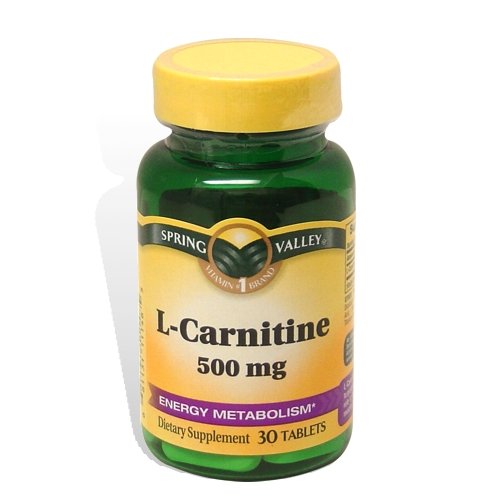 Spring Valley 30 Tablets 500 mg L-Carnitine Dietary Supplement 30