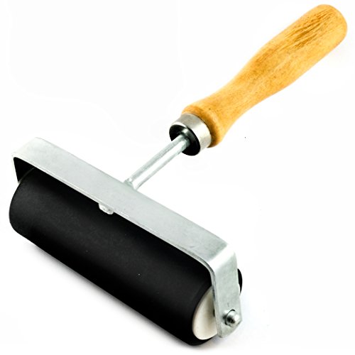 Prozart Deluxe Hard Rubber Brayer Roller 4-Inch - Heavy Duty Steel ...