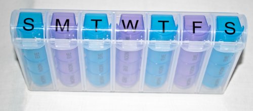 Spring Action 7 Day /One week Pill Box with removable daily sections ...