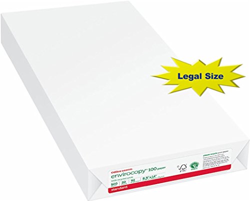Office Depot Legal Size 100% Recycled EnviroCopy Copy Fax Laser Inkjet ...