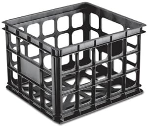 Amazon.com - Black Plastic Storage Crate - Set of 3 (Black) (10 1/2"H x ...