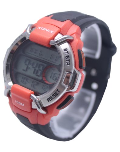 XONIX Men’s Black Rubber Strap Rose Digital Dual Dial Luxury Sport ...