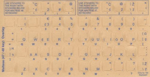 価格比較 Maltese Keyboard Stickers - Labels - Overlays with Blue Characters ...