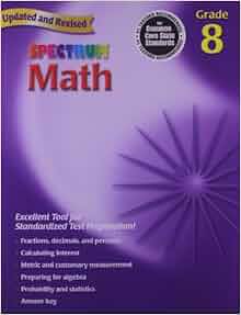 Amazon.com: Spectrum Math: Grade 8 Workbook (0087577913988): Thomas ...
