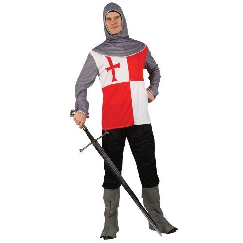 Mens Crusader Knight Historical Templar Military Uniform Fancy Dress ...