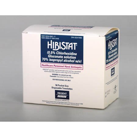 Regent Medical Hibistat Germicidal Hand Wipes, 50 Count | Childrens ...