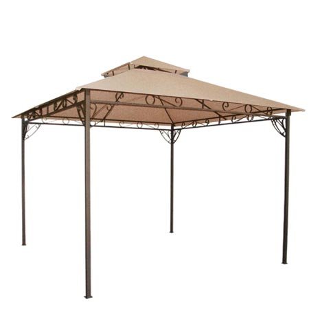 KOVAL INC. 10x10-CANOPY-TAN 10x10 Ft Garden Patio Canopy Gazebo ...