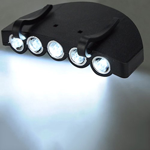 Huayang| Cap Hat Light, 1X Durable 5 LED Headlamp fishing Cap Hat light ...