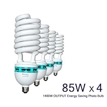 LimoStudio Full Spectrum Lighting Bulb 85W Photography Photo CFL 6500K ...