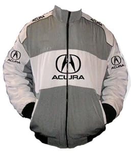 Amazon.com: Embroidery Logic Acura TL Racing Jacket Gray and White ...