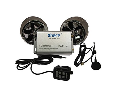 Shark Motorcycle Audio 250W 2 Speakers plus FM radio with 2 Remotes ...