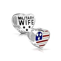 Buy ARMY MOM Charm Bead with Us Flag 925 Sterling Silver Fits Pandora ...