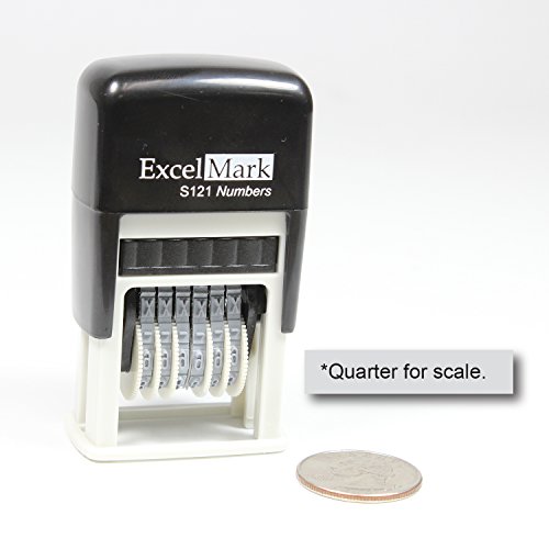 Number Stamp, Self Inking, Red Numbering Stamp, 6 Digit Office Supplies ...