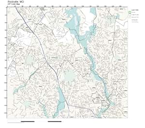 Amazon.com - ZIP Code Wall Map of Rockville, MD ZIP Code Map Laminated ...