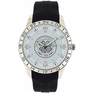Celtic Football Club White Dial Black Strap Gents Sports Watch CELT24