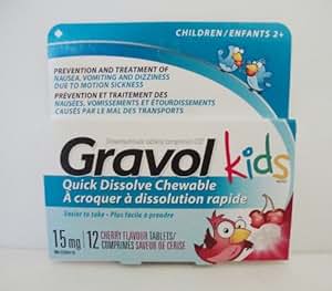 Amazon.com: GRAVOL Children's 12 Quick Dissolve CHERRY Chewable Tablets ...