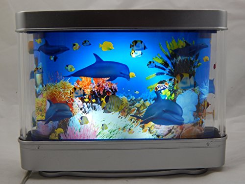 12 inch Dolphin Aquarium Lamp Ocean in Motion Revolving Aquatic Scene ...
