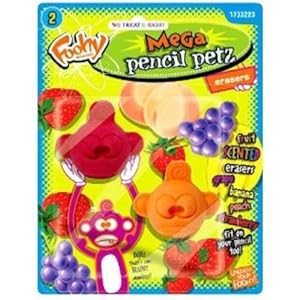 Amazon.com : Foohy Mega Pencil Petz Fruit Scented Erasers : Office Products