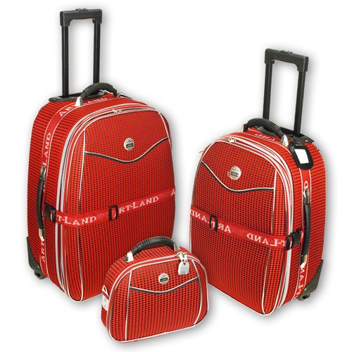 Exkl. rob. 3tlg. Reisekoffer Set Kofferset Koffer Trolley NEU ROT ...