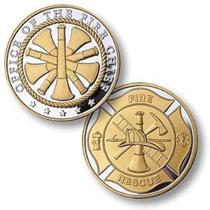 Amazon.com : Fire Chief Silver-Gold Proof Challenge Coin : Sports ...