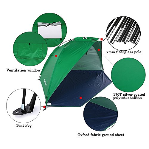 Hubry (TM) Quick Opening Tent Beach Awning Sun Shelter Half-Open ...