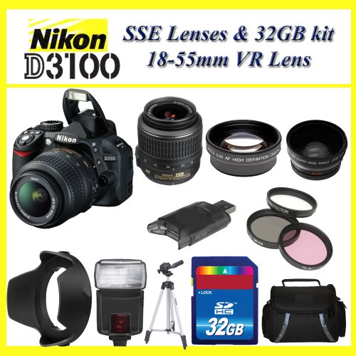 Nikon D3100 SLR Digital Camera with Nikon 18-55m f3.5-5.6G VR Lens ...