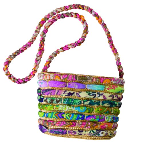 Cappelli Straw Bag With Multi Fabrics (Multi) | Luxury Handbags
