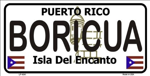 Boricua Puerto Rico Novelty State Background Metal Novelty License ...