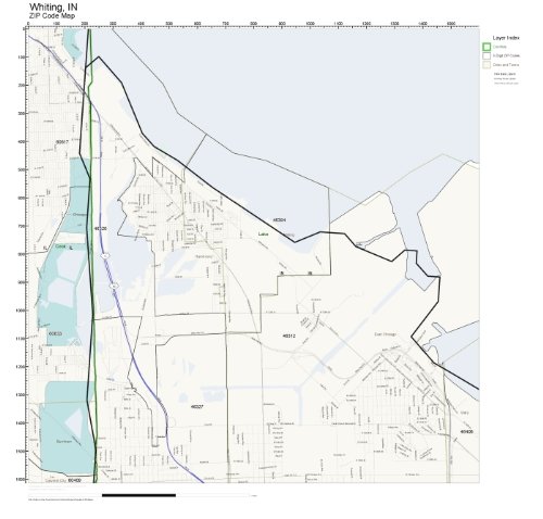 Zip Code Wall Map Of Whiting In Zip Code Map | Desertcart Tunisia