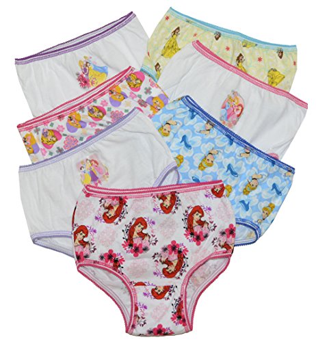Handcraft Toddler Girls" Disney Princess"7 Pair Pack Panties (4T, White ...