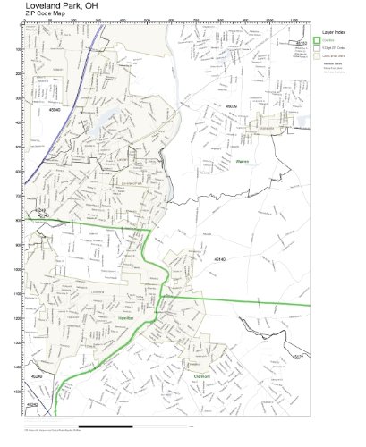 Zip Code Wall Map Of Loveland Park Oh Zip Code | Desertcart Sri Lanka