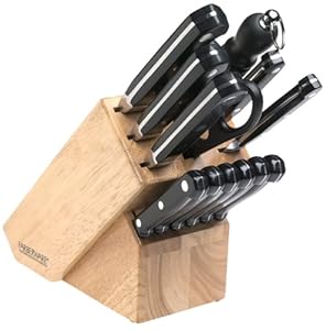 Amazon.com: Farberware Millennium 14-Piece Forged Fine-Edge Knife Block ...
