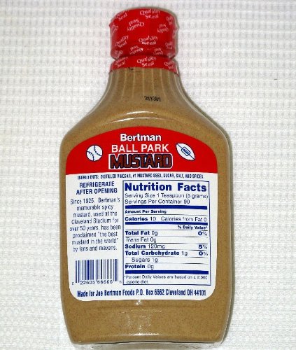 Bertman Original Ball Park Mustard, (Cleveland's Famous) Buy TWELVE ...