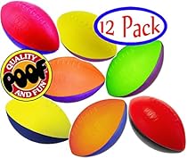 POOF-Slinky 500S/12 9.5-Inch Foam Footballs, Case of 12 Assorted Colors ...