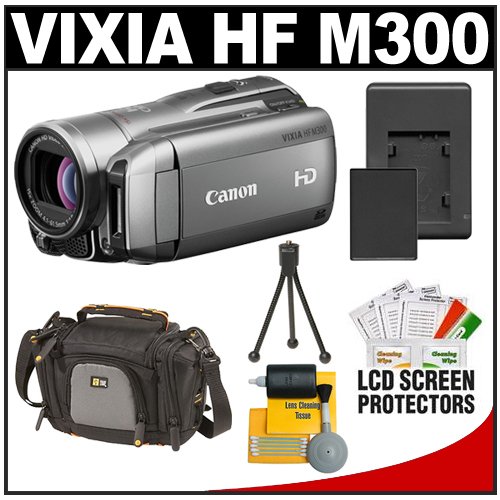 Canon Vixia HF M300 Flash Memory 1080p HD Digital Video Camcorder w/ 3 ...