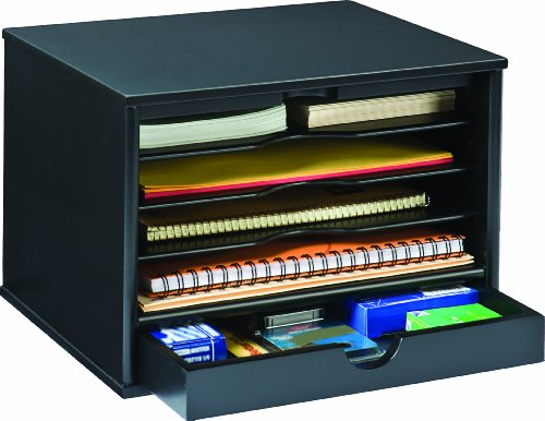 Desktop Drawer Organizers Midnight Black Collection Shelf Files Folder ...