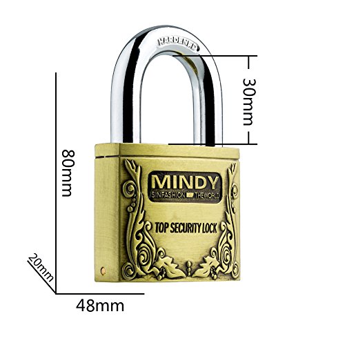 Mindy Lock A4-50 Tin Alloy Plated Green Bronze Padlock with 2-Inch Wide ...
