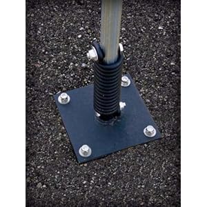 Asphalt Spring post Base with 6' Black Post, Flex Post, includes ...