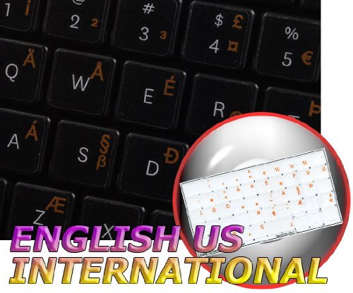 English Us International Keyboard Labels On Transparent Background With ...