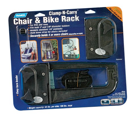 Camco 51430 RV Clamp-N-Carry Chair And Bike Rack | Ladders Racks