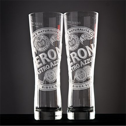 ##Peroni Etched Signature Italian Beer Glass | Set of 2 Glasses ...