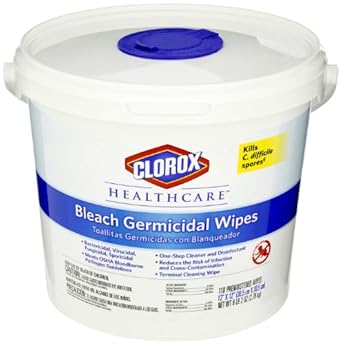 Clorox 30358 Healthcare Bleach Germicidal Wipe (110 Count): Household ...